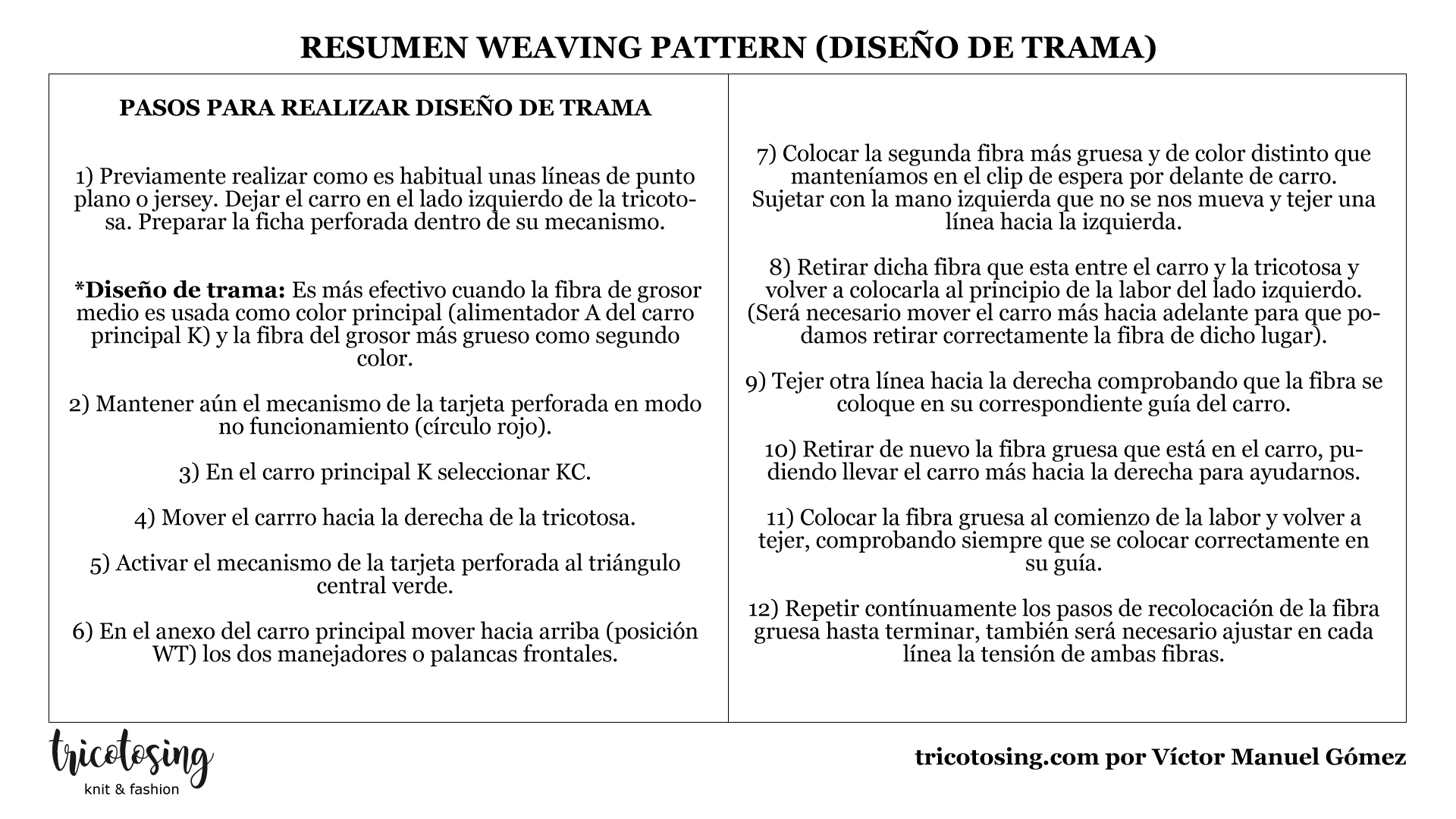 Tricotosa #8. Weaving Pattern (Diseño de Trama) – Knit Studium