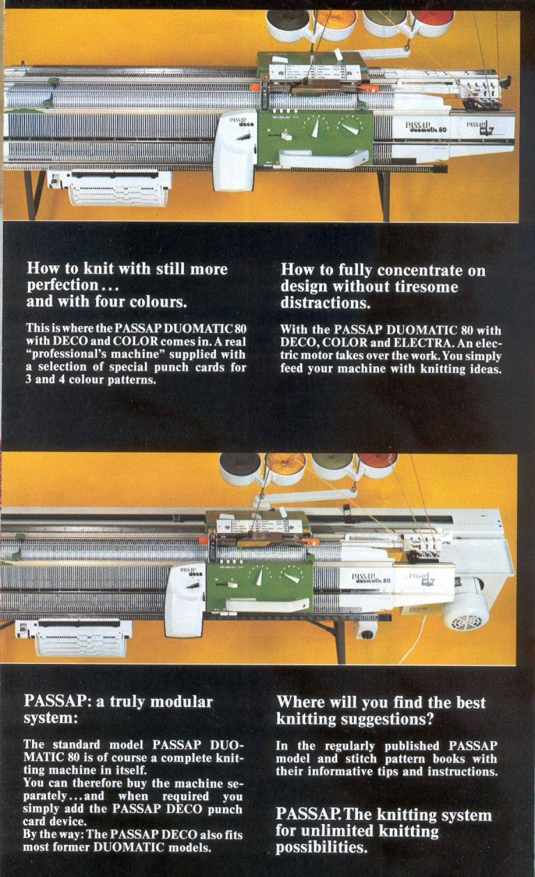 Tricotosas PASSAP (PFAFF). Made in Swiss. – Knit Studium